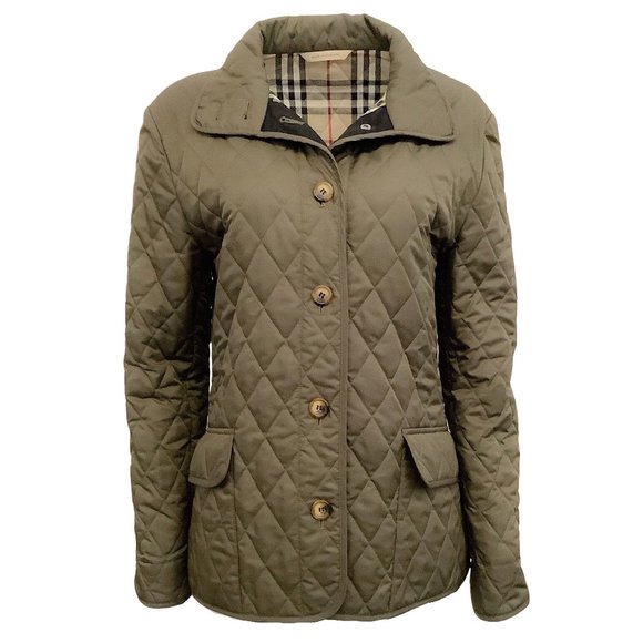 Burberry | Jackets & Coats | Burberry Olive Classic Quilted Barn Jacket ...